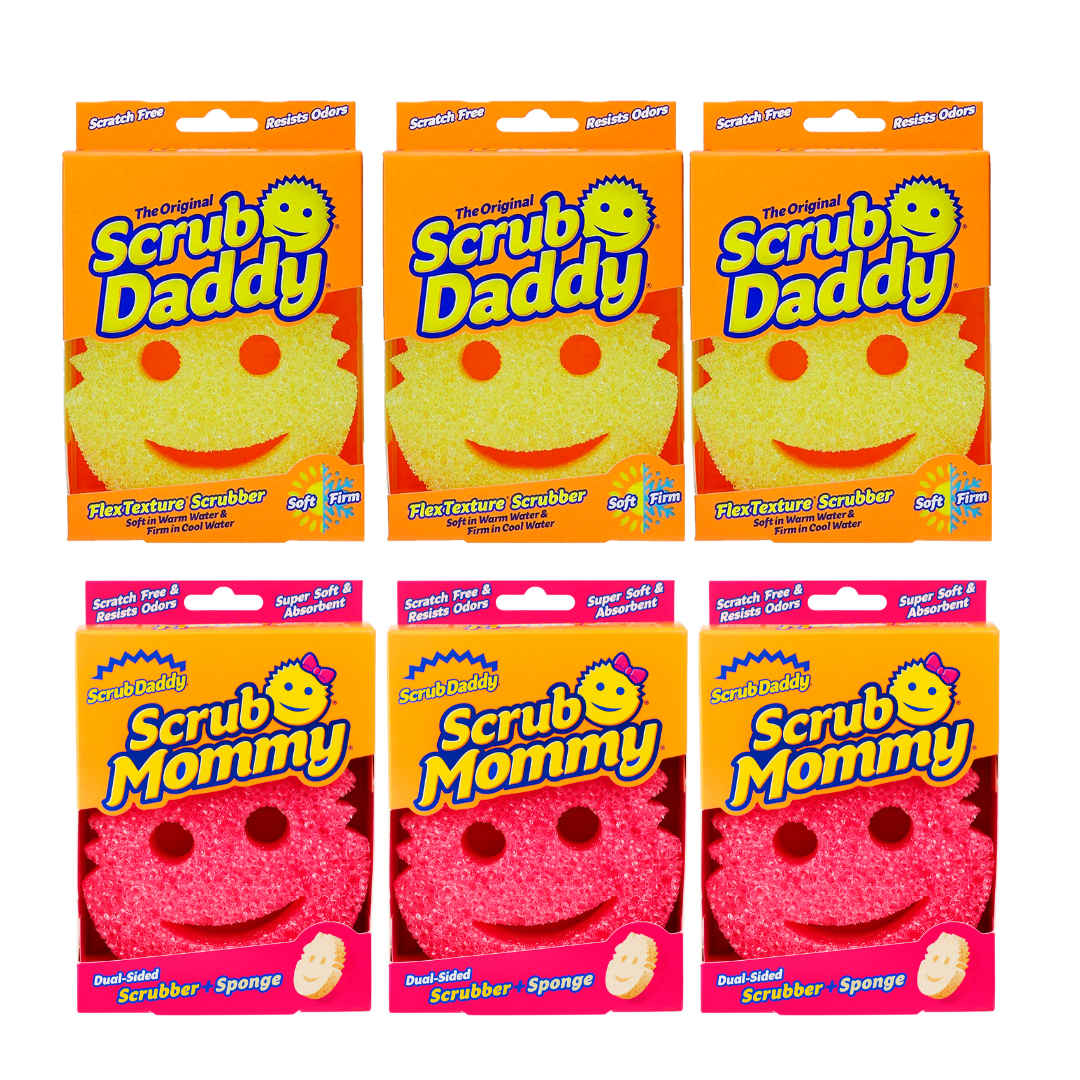 6 Pack Scrub Daddy (3 Scrub Daddy + 3 Scrub Mommy) – scrubdaddymx